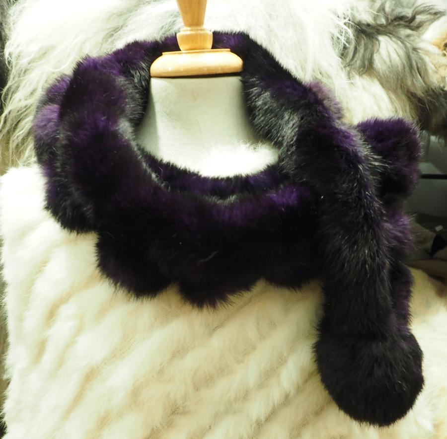 Regal Purple - A Stunning PullThrough - Rabbit Fur Scarf - Wear a ...
