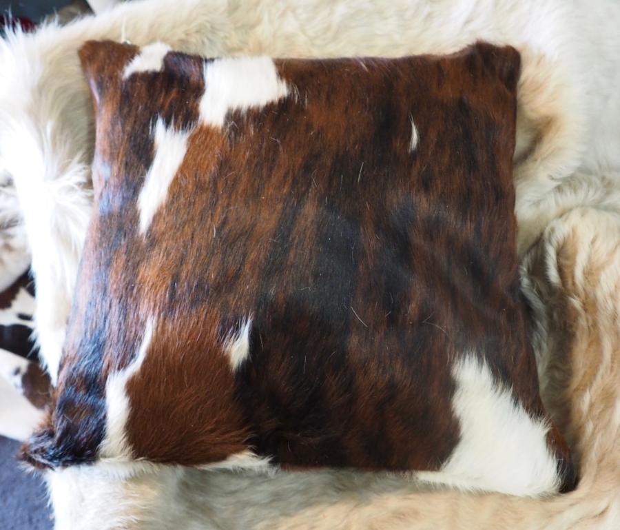 A Truly Beautiful Tri Coloured 50cm Sq Cowhide Cushion
