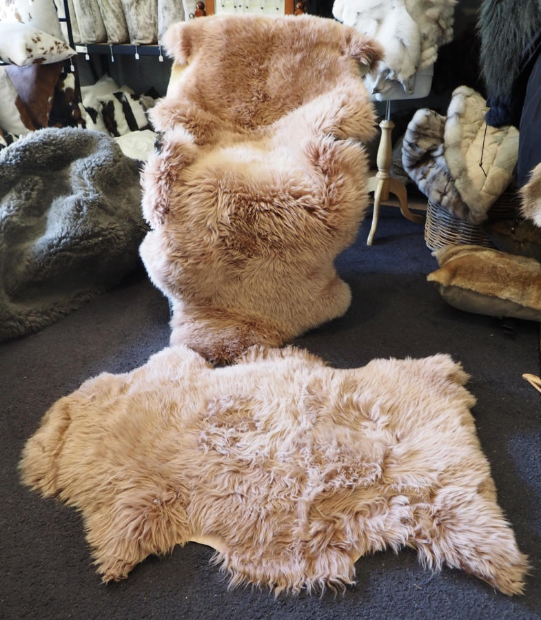 Stunning Antique Rose Pink Double Skin Australian Sheepskin Rug