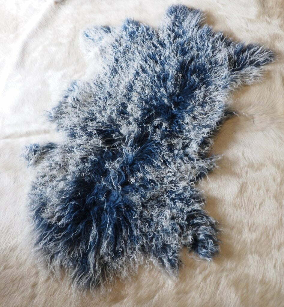 Gorgeous Royal Blue Mongolian Lambswool Rug - Feather Soft Genuine ...