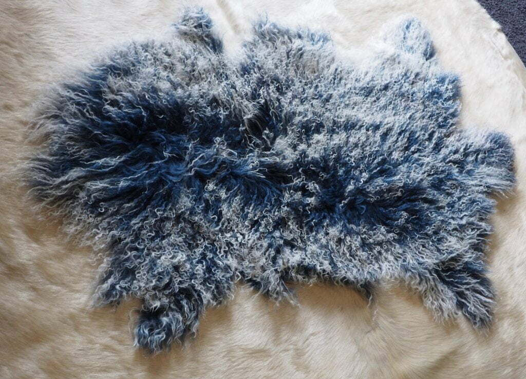 Gorgeous Royal Blue Mongolian Lambswool Rug - Feather Soft Genuine ...