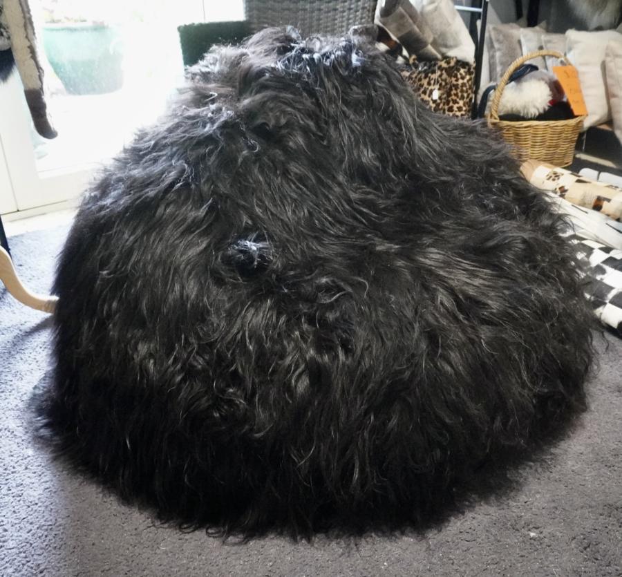 Amazing Natural Black Icelandic Long Wool Bean Bag - Awaken the Wild in ...