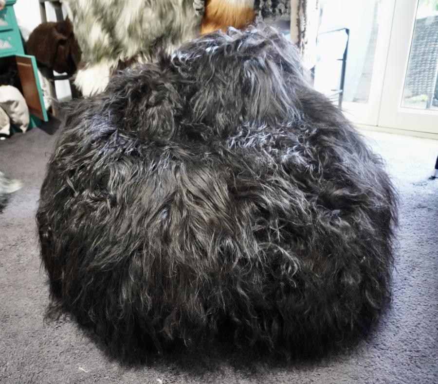 Amazing Natural Black Icelandic Long Wool Bean Bag - Awaken the Wild in ...