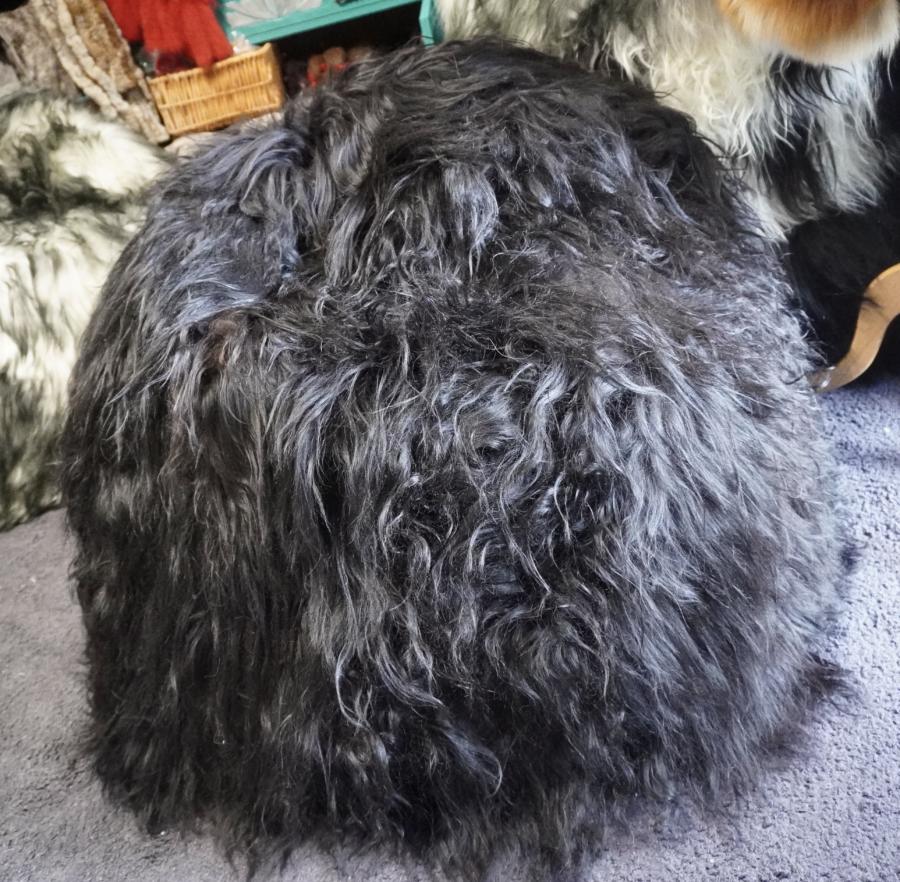 Amazing Natural Black Icelandic Long Wool Bean Bag - Awaken the Wild in ...